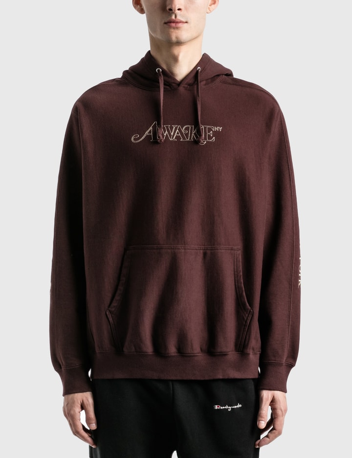 Awake NY - Classic Outline Logo Paneled Embroidered Hoodie | HBX ...