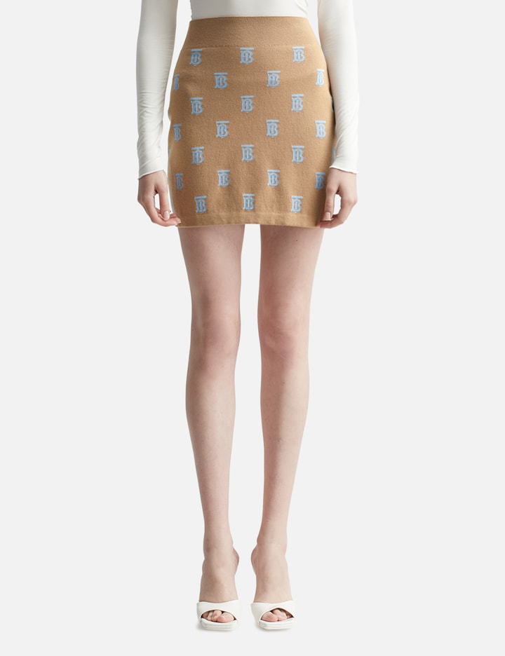 Burberry - Monogram Wool Silk Blend Jacquard Mini Skirt | HBX