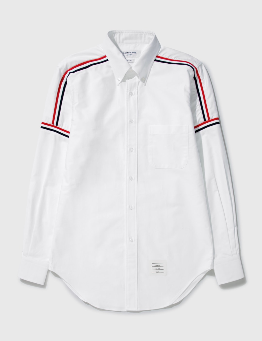 Thom Browne - Oxford Seamed Elastic Stripe Classic Shirt | HBX ...