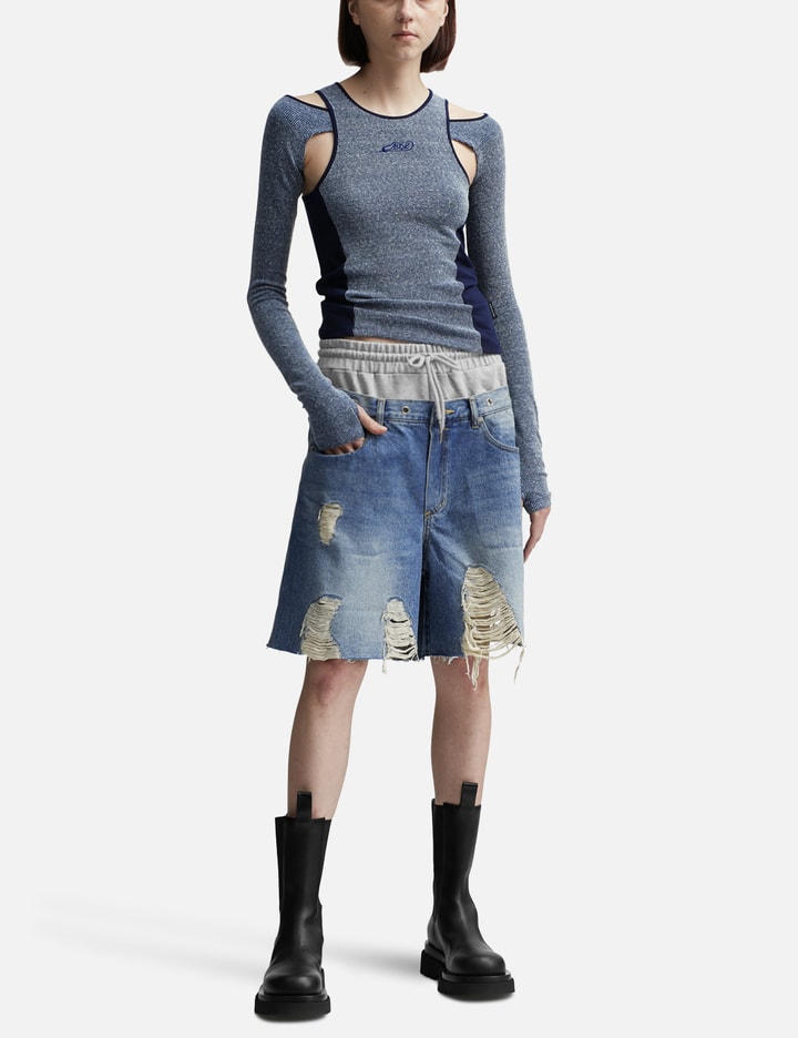 Andersson Bell - DENNY SWEAT WAIST DAMAGED SHORTS | HBX