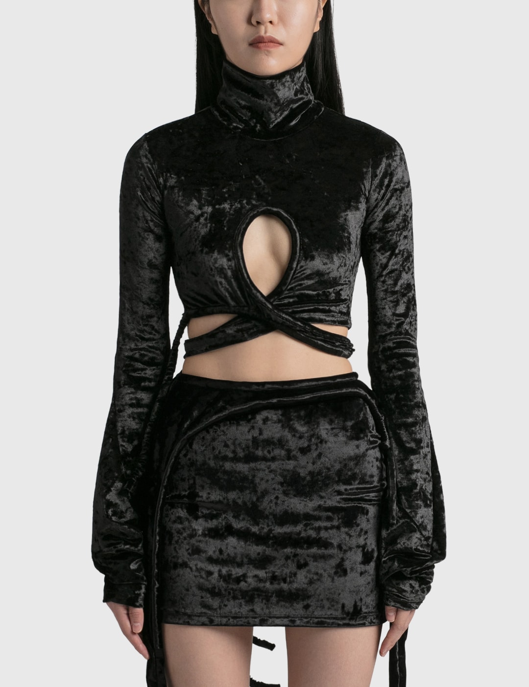 Ottolinger - VELVET WRAP LOOP TOP | HBX