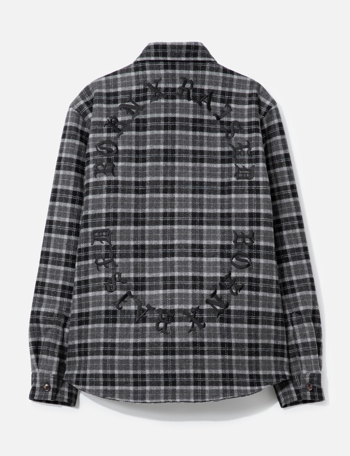 Born x Raised Oversized Embroidered Flannel Shirt Jacket - Quilted wool ...