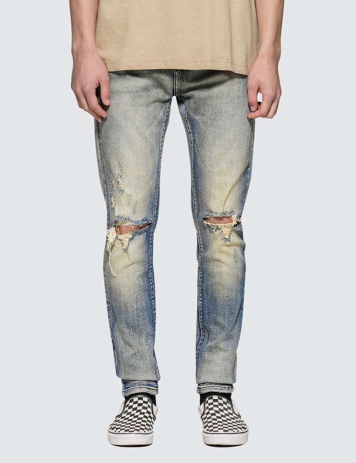 Profound Aesthetic - Earth Washed Destroyed Denim Jeans | HBX ...