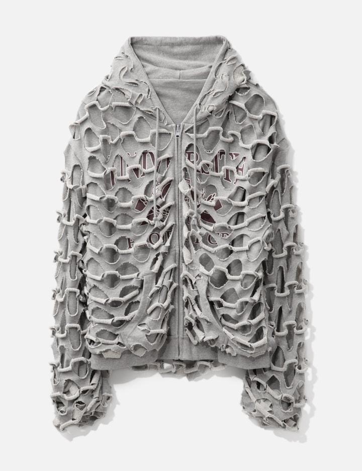 PROJECT G/R - REVERSIBLE LASER CUT ZIP HOODIE | HBX
