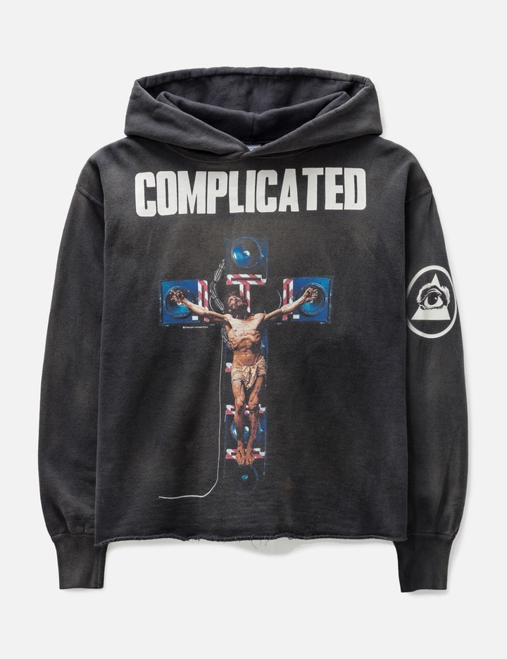 Saint Michael - COMPLICATED JESUS ON MONITOR CROSS HOODIE | HBX ...