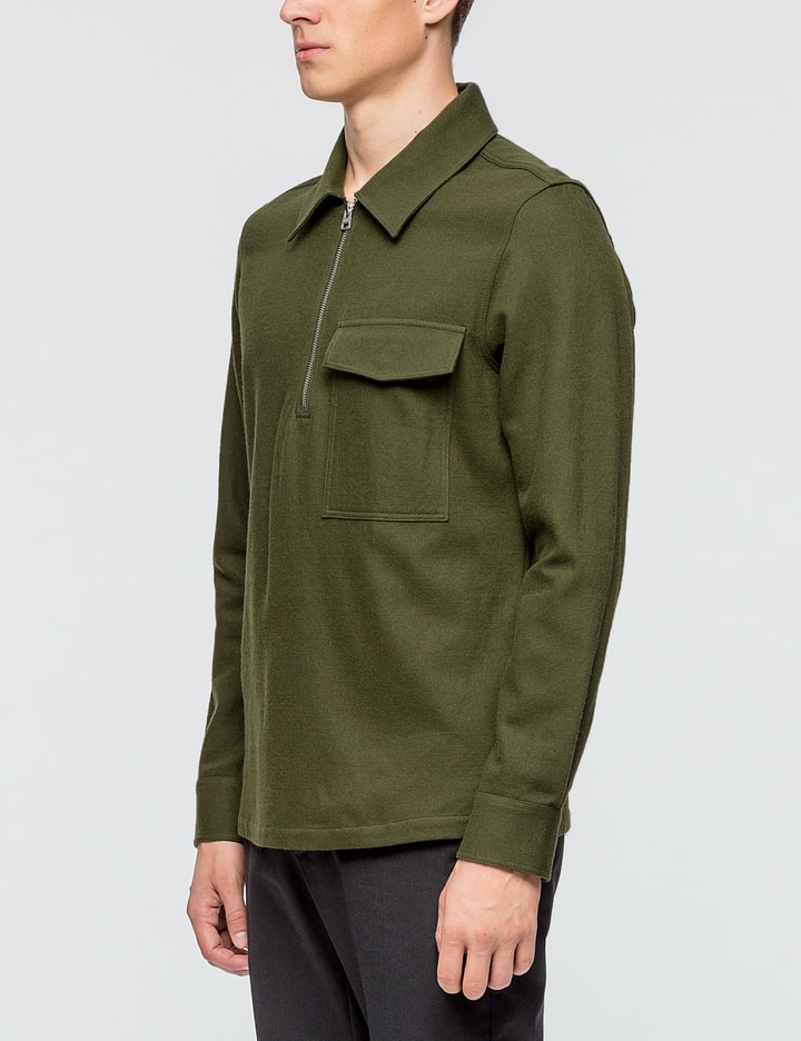 Ami - Wide Fit Zipped Collar Shirt | HBX - Globally Curated Fashion and ...