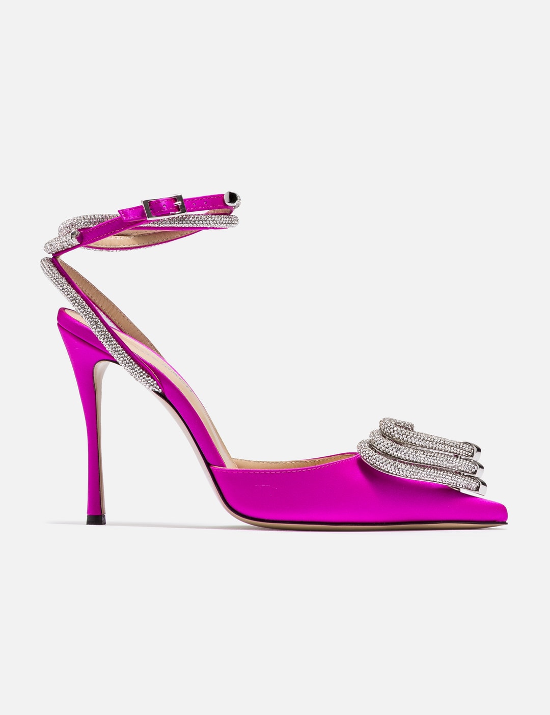 Mach & Mach - Triple Heart Satin Heels | HBX