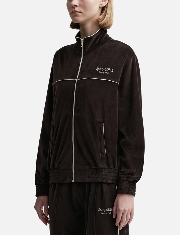 Sporty & Rich - Script Velour Track Jacket | HBX