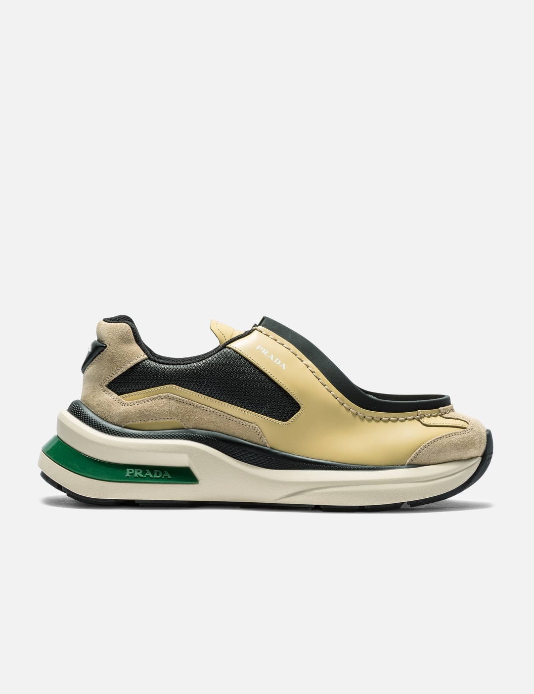 Prada - System Brushed Leather Sneakers | HBX - Globally Curated ...