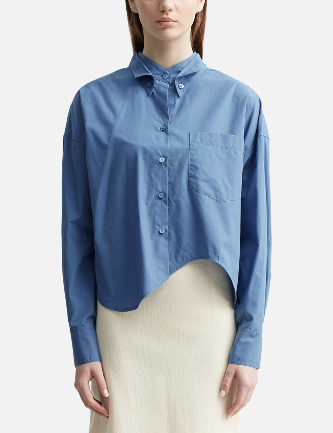 Recto - Cut Off Detail Collar Crop Over Shirt | HBX