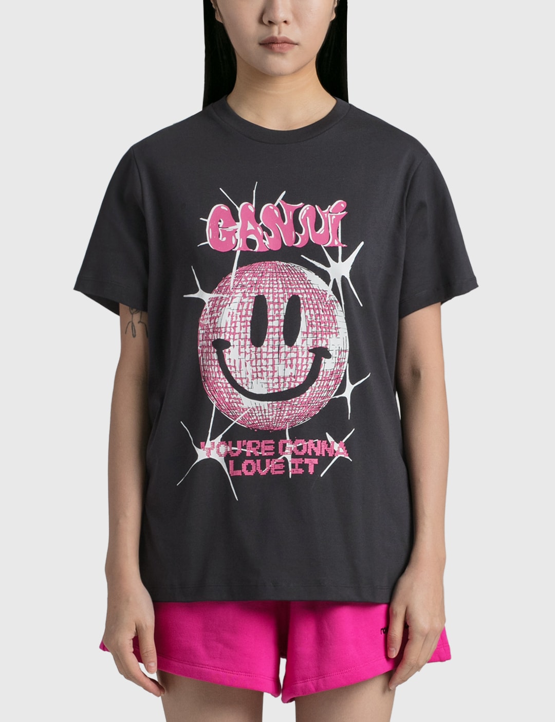 Ganni - Smiley Relaxed T-shirt | HBX - Globally Curated Fashion and ...