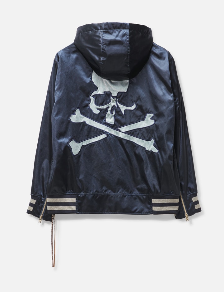 Mastermind Japan Logo-appliquéd Shell Hooded Bomber Jacket In Blue ...