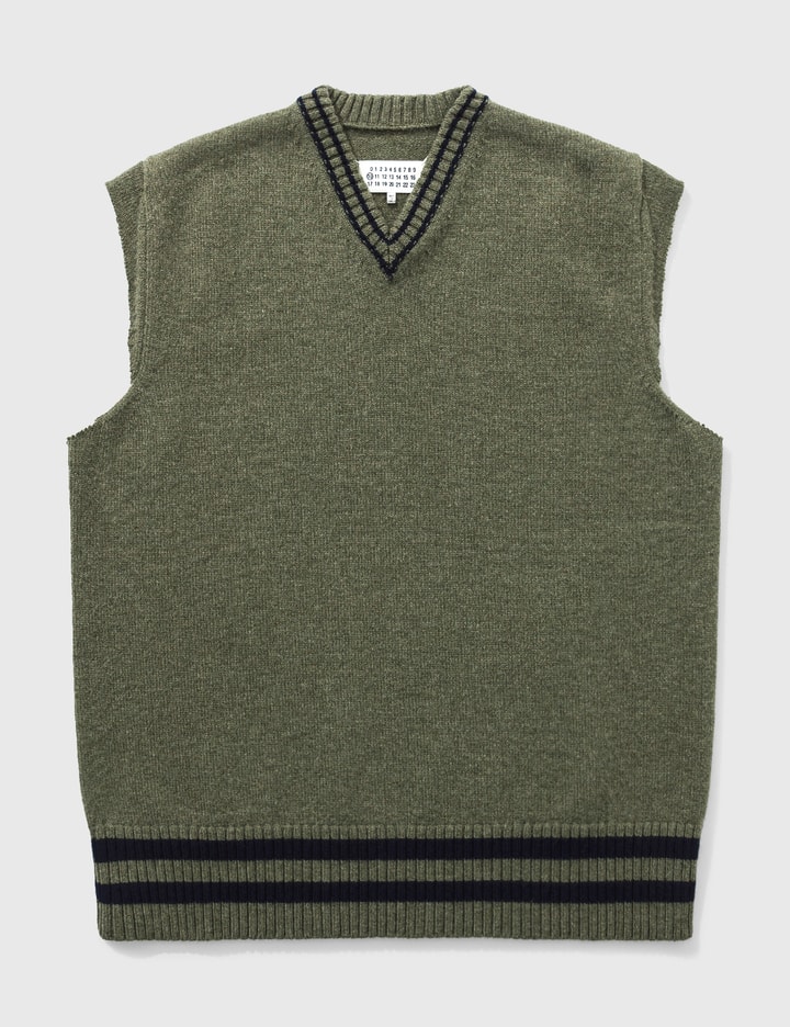 Maison Margiela - Contrast Stripe Knitted Vest | HBX - Globally Curated ...