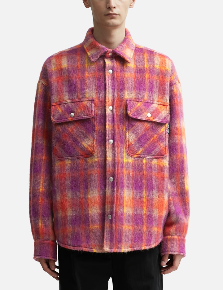 Palm Angels - Brushed Wool Check Overshirt | HBX