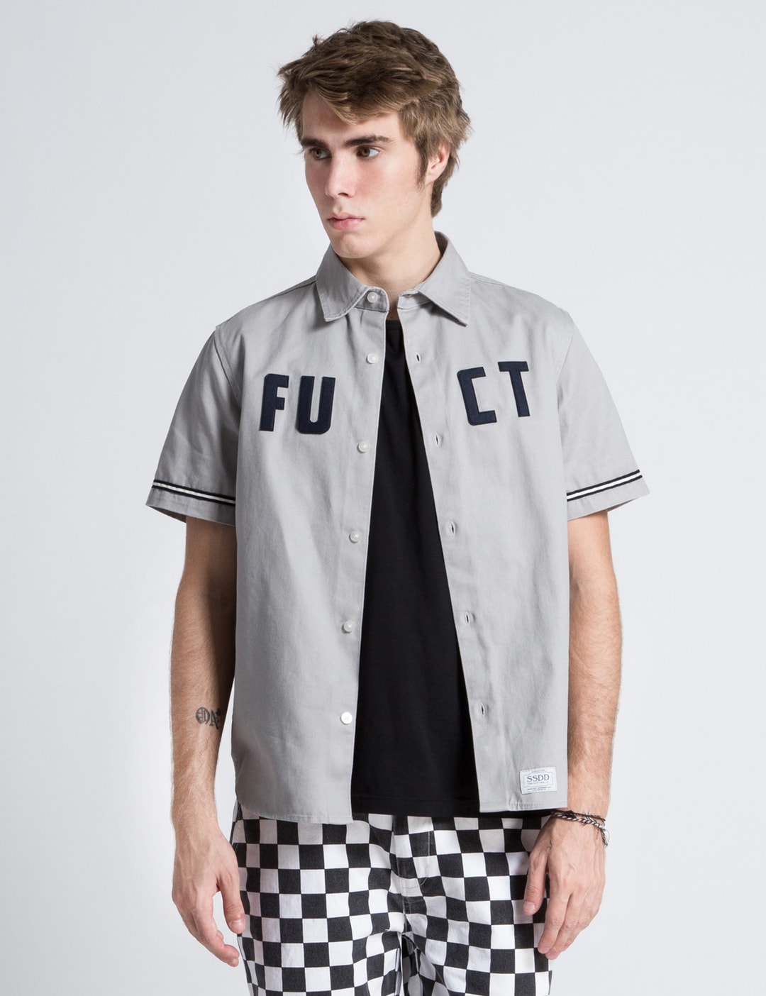 FUCT SSDD - Grey FUCT 69 Baseball Shirt | HBX - Globally Curated ...