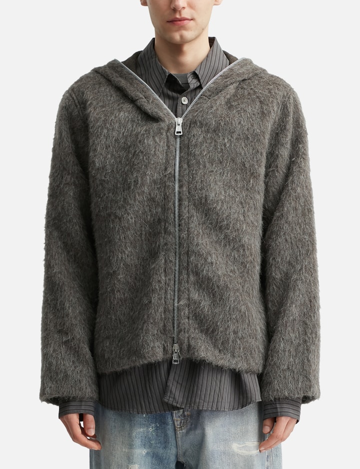 Our Legacy Full Zip Hood - Italian wool-blend relaxed zip hoodie | HBX