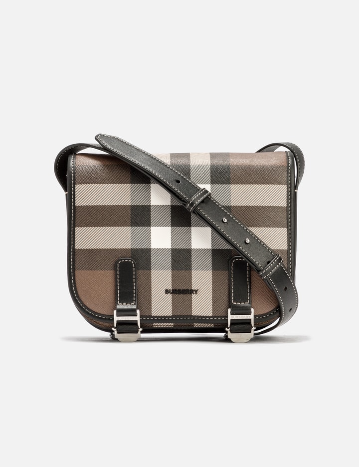 Burberry - Check Print And Leather Messenger Bag | HBX