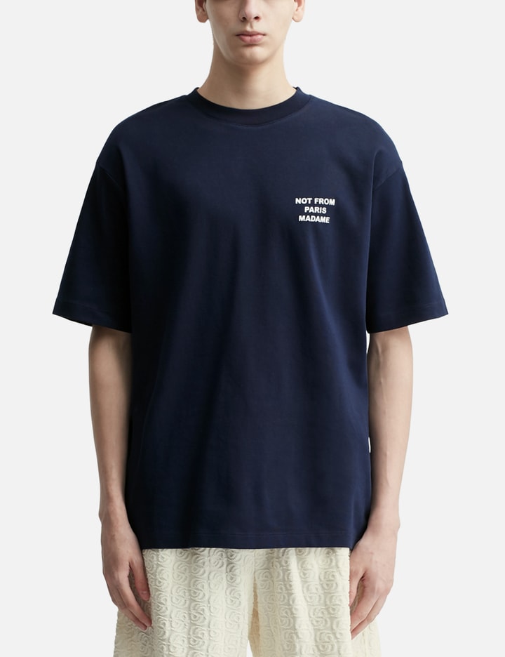 Drole de Monsieur Le T-Shirt Slogan - Navy 240gsm cotton slogan tee | HBX