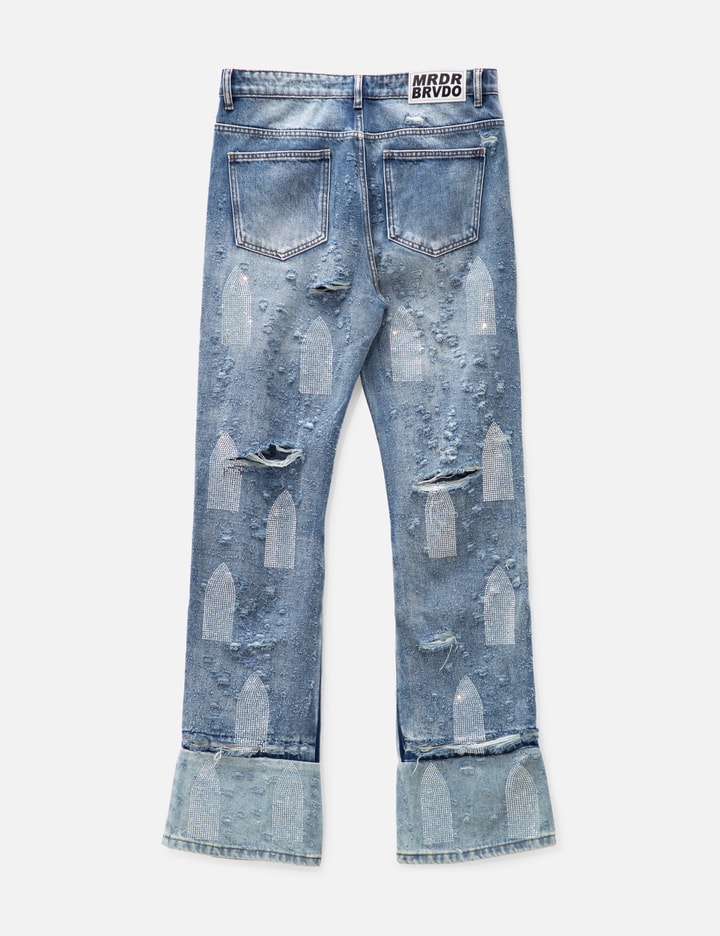 Who Decides War - RHINESTONE WASHED DENIM | HBX