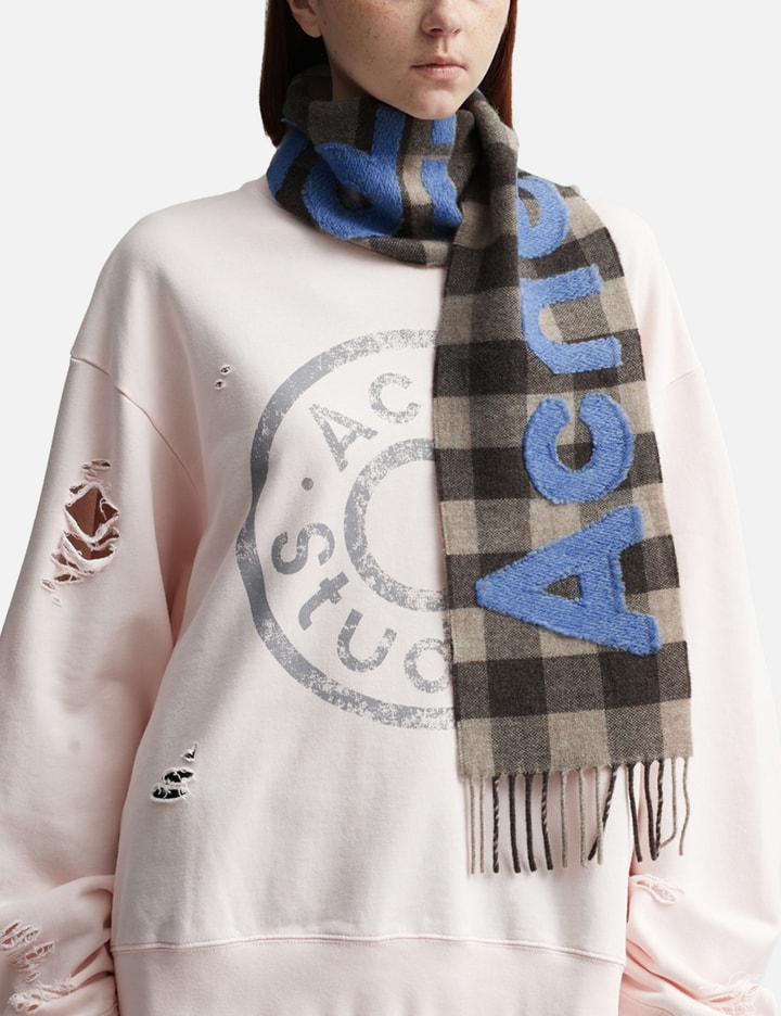 Acne Studios - Check Logo Scarf | HBX - Globally Curated Fashion and ...
