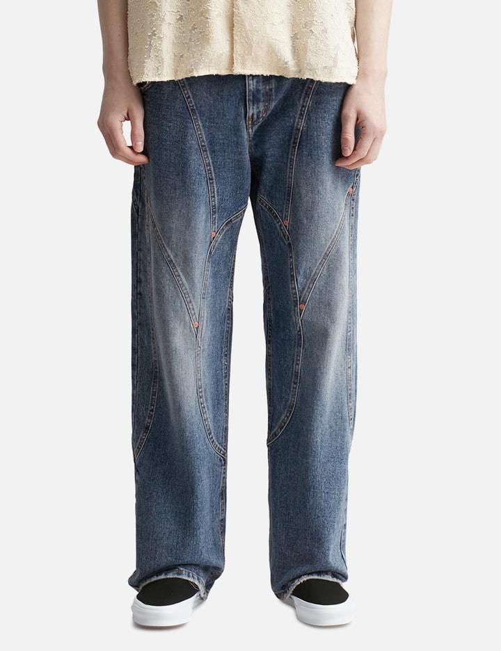 Andersson Bell - BRICK CURVE PANEL WIDE JEANS | HBX