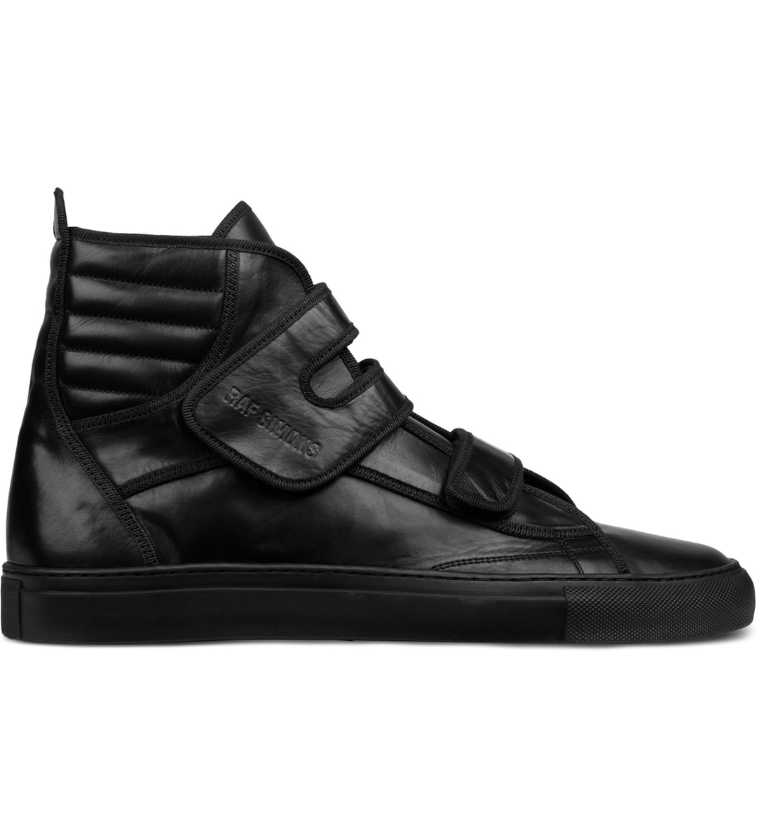 Raf Simons - Black Velcro High-Top Sneakers | HBX - Globally Curated ...
