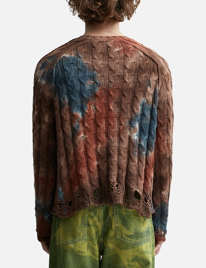 Acne Studios - TIE-DYE CABLE-KNIT SWEATER | HBX - Globally Curated Fashion and Lifestyle by ...