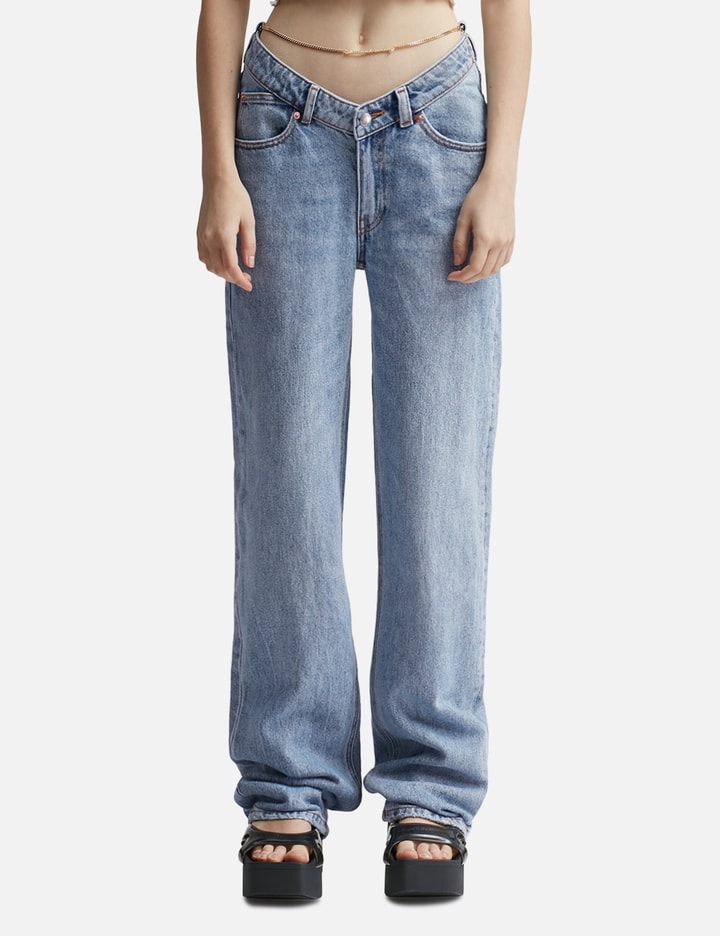 T By Alexander Wang - Nameplate V Front Denim Jeans | HBX