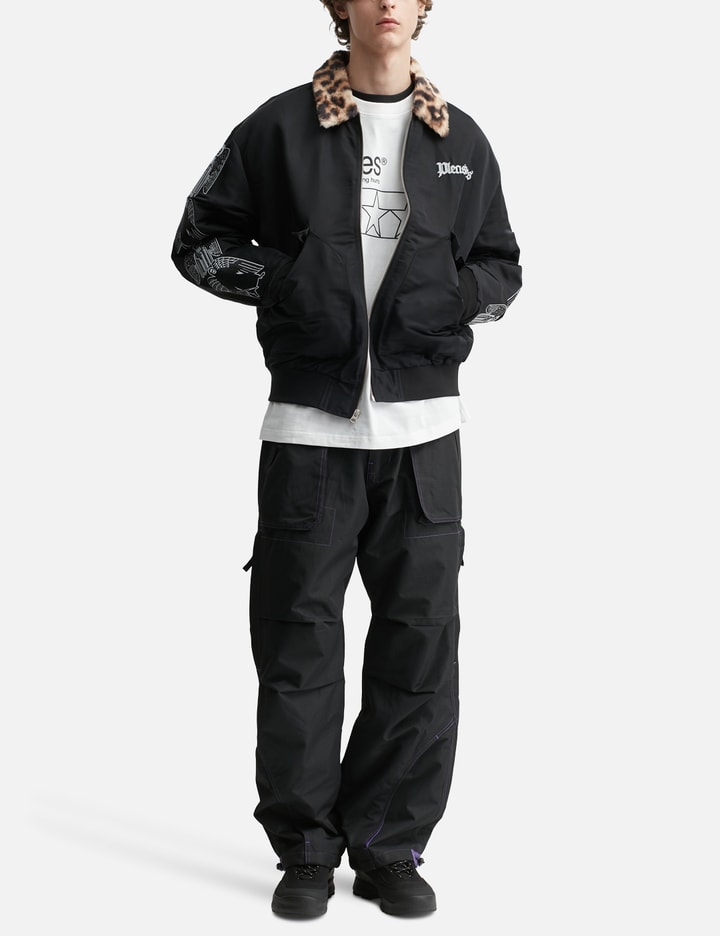 Pleasures Angel Demon Flight Jacket - Black flight jacket with leopard ...