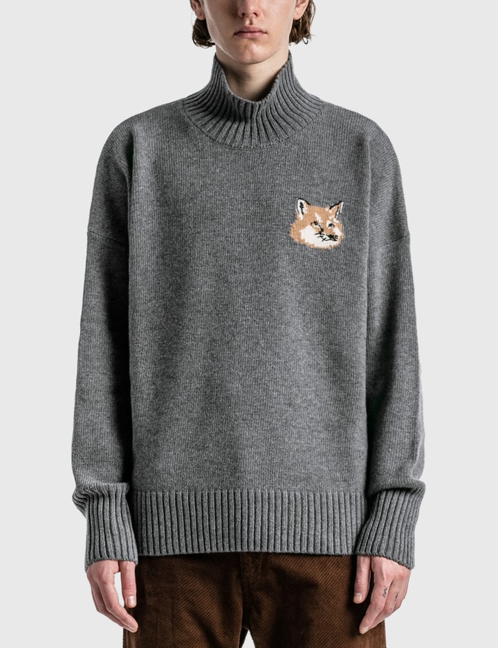 Maison Kitsuné - Fox Head Oversize High Neck Pullover | HBX - Globally ...