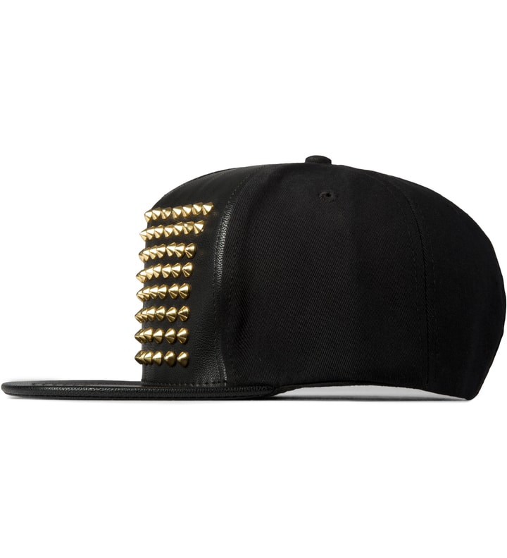 Stampd - Gold Leather Studded Snapback Cap | HBX - Globally Curated ...