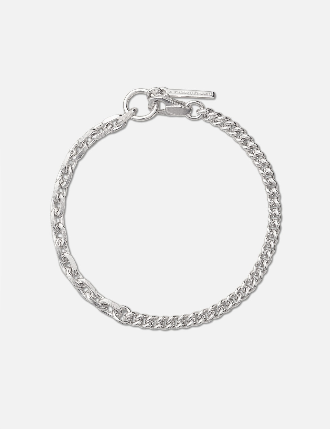 MIDNIGHTFACTORY - Curb Chain with Cable Silver Chain Bracelet | HBX ...