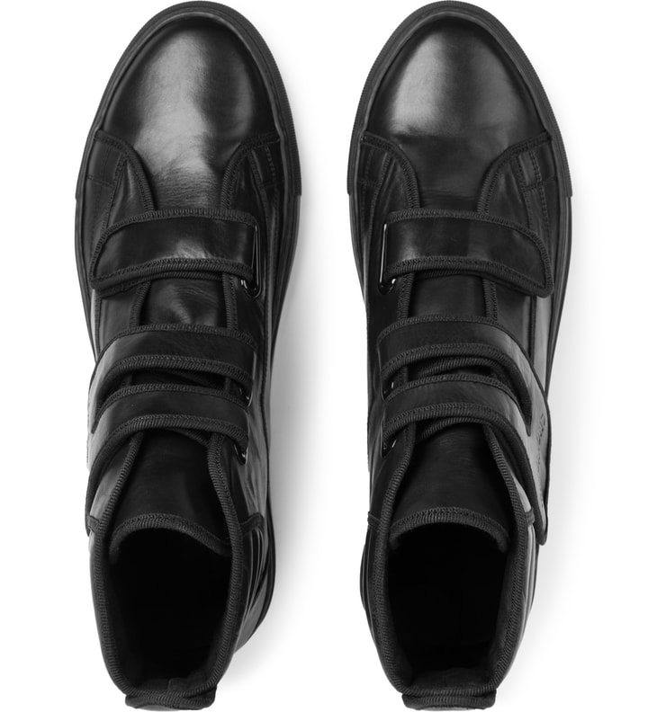 Raf Simons - Black Velcro High-Top Sneakers | HBX - Globally Curated ...