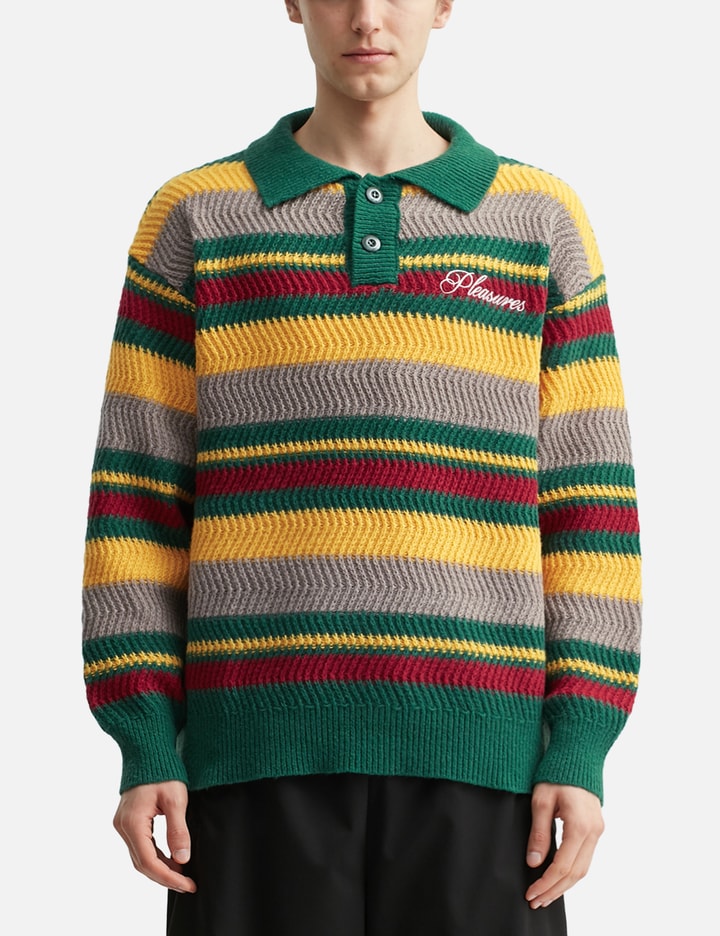 Pleasures - Cooper Polo Sweater | HBX - Globally Curated Fashion and ...