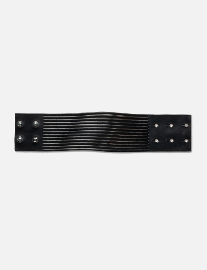Our Legacy Slash Bracelet - Wide black Chromexcel leather cuff with ...