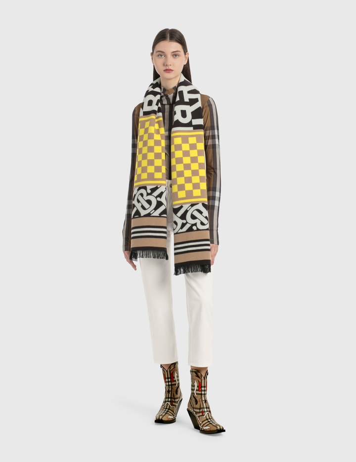 Burberry - Burberry Text Checkerboard Football Scarf | HBX - Globally ...