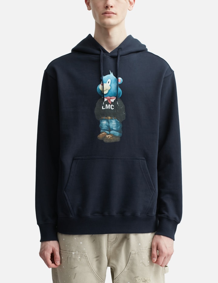LMC Painting Losty Hoodie - Navy graphic pullover with adjustable hood ...
