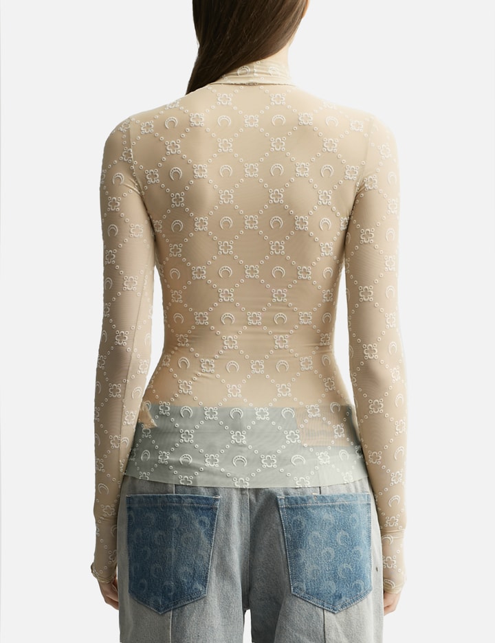 Marine Serre - Moonogram Mesh Flock High Neck Top | HBX - Globally ...
