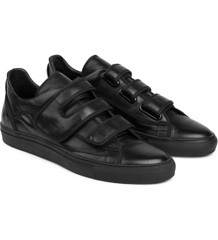 Raf Simons - Black Velcro Low-Top Sneakers | HBX - Globally Curated ...