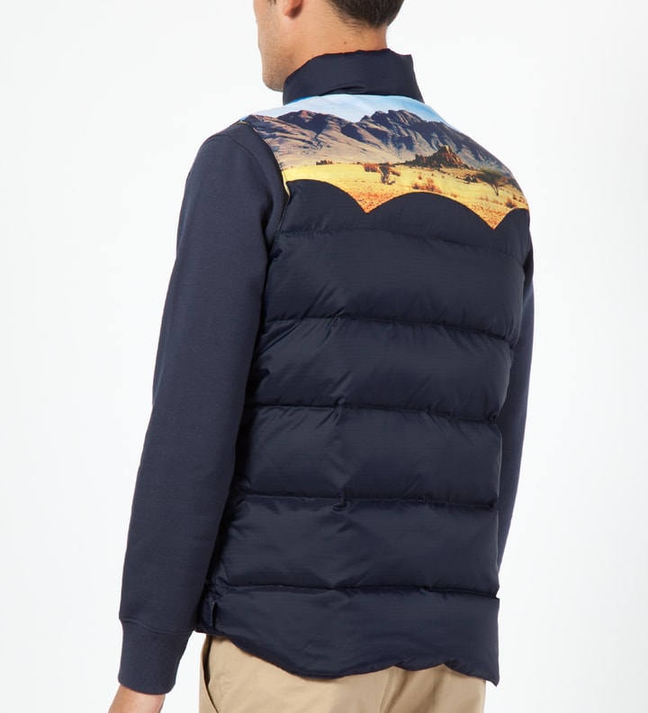 Penfield - Navy Mojave Yoke Down Vest | HBX - Globally Curated Fashion ...