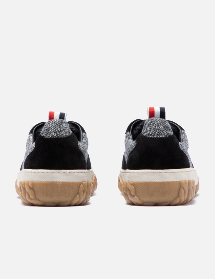 Thom Browne - Donegal Tweed Cable Knit Sole Letterman Trainers | HBX