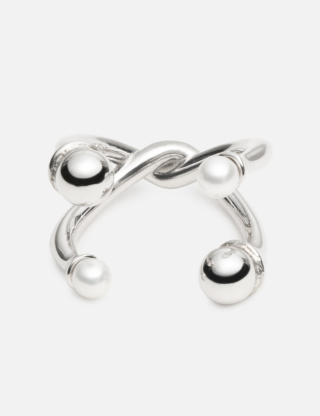 COLDFRAME - Cold White And Silver Quadruple Open Ring | HBX - Globally Curated Fashion and ...