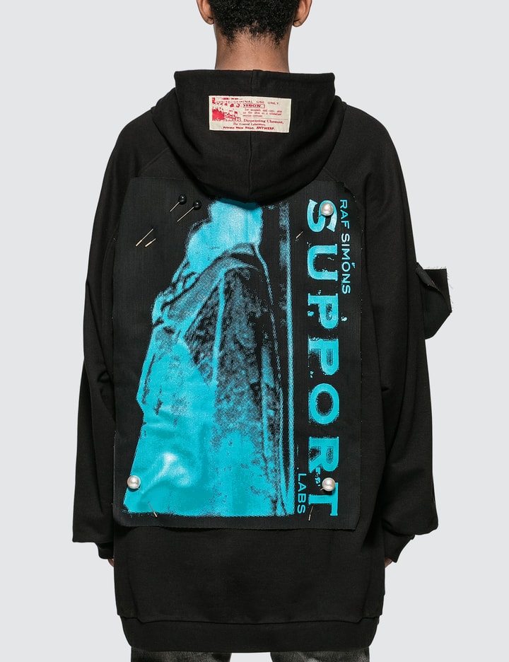 Raf Simons - Oversized Hoodie With Patches And Pins | HBX - Globally ...