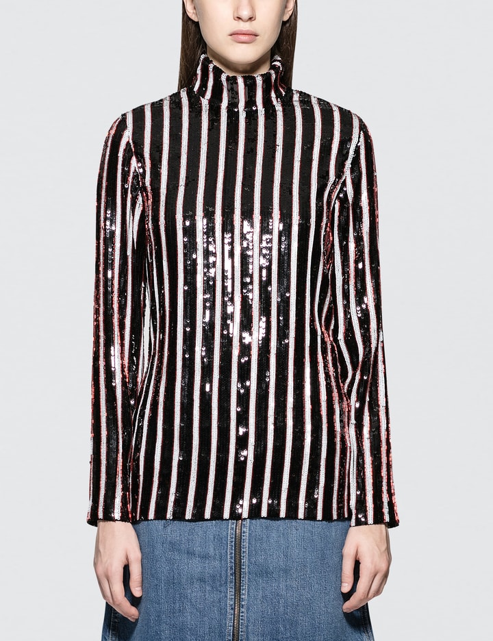 MSGM - Sequin Striped Turtleneck | HBX