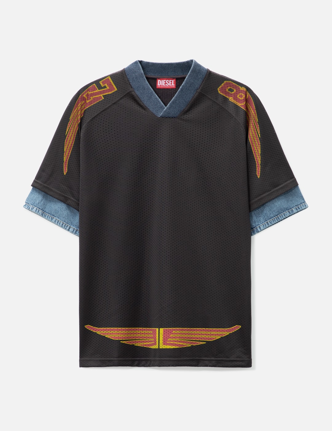 Diesel - Layered polo shirt in mesh and jersey | HBX - Globally Curated ...