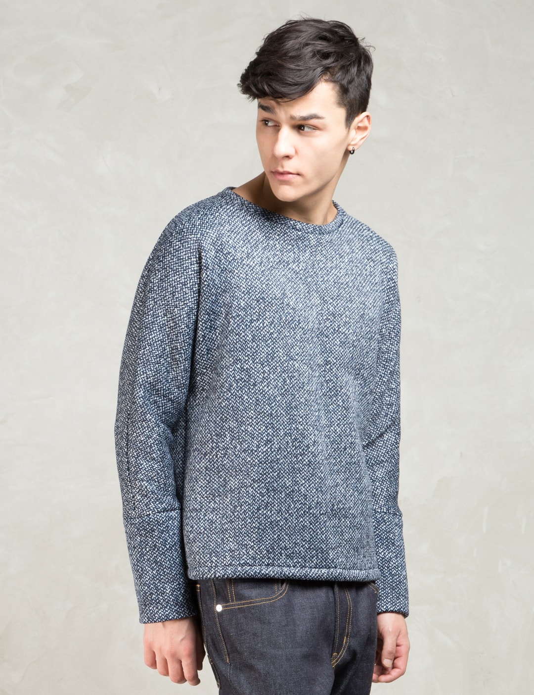 Minotaur - Navy Knit Fleece Crew Sweater | HBX - Globally Curated ...