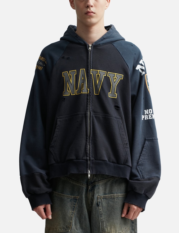 PROJECT G/R - Reconstructed Folded Zip Hoodie | HBX - Globally Curated Fashion and Lifestyle by ...