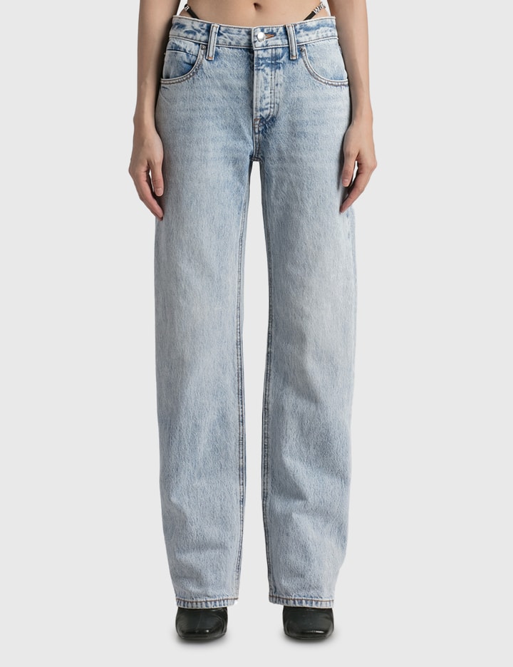 T By Alexander Wang - Diamante Logo Strap Layer Jeans | HBX