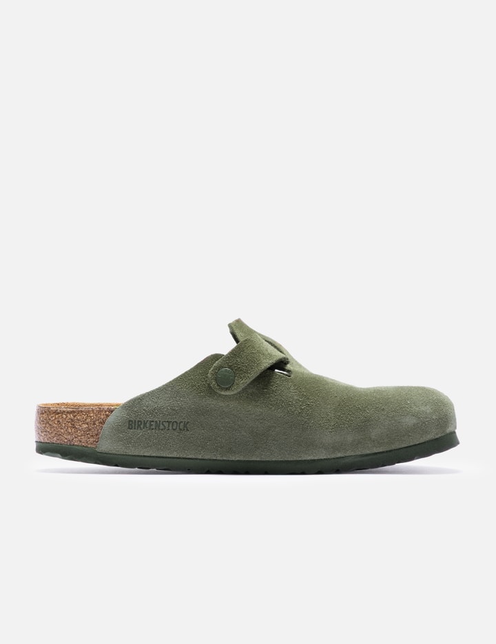 Birkenstock Boston - Suede clog with cushioned cork-latex footbed ...